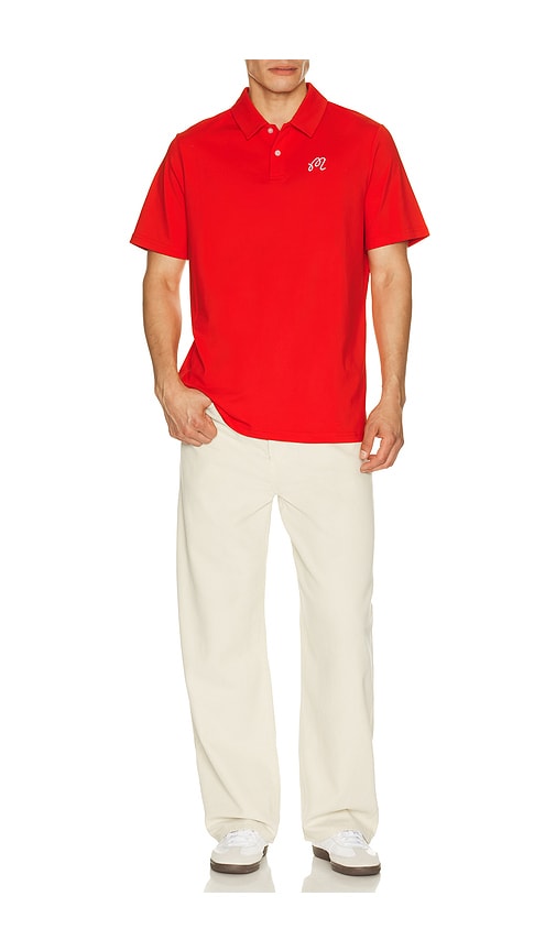 MALBON malbon fairway polo in red.